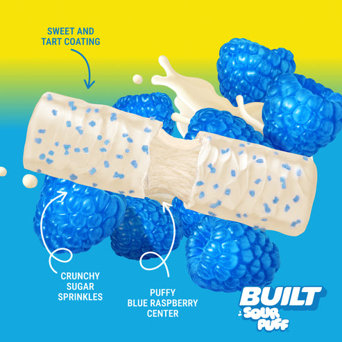 BUILT Blue Razz Blast Sour Puff | 12 Ct. Box | BUILT