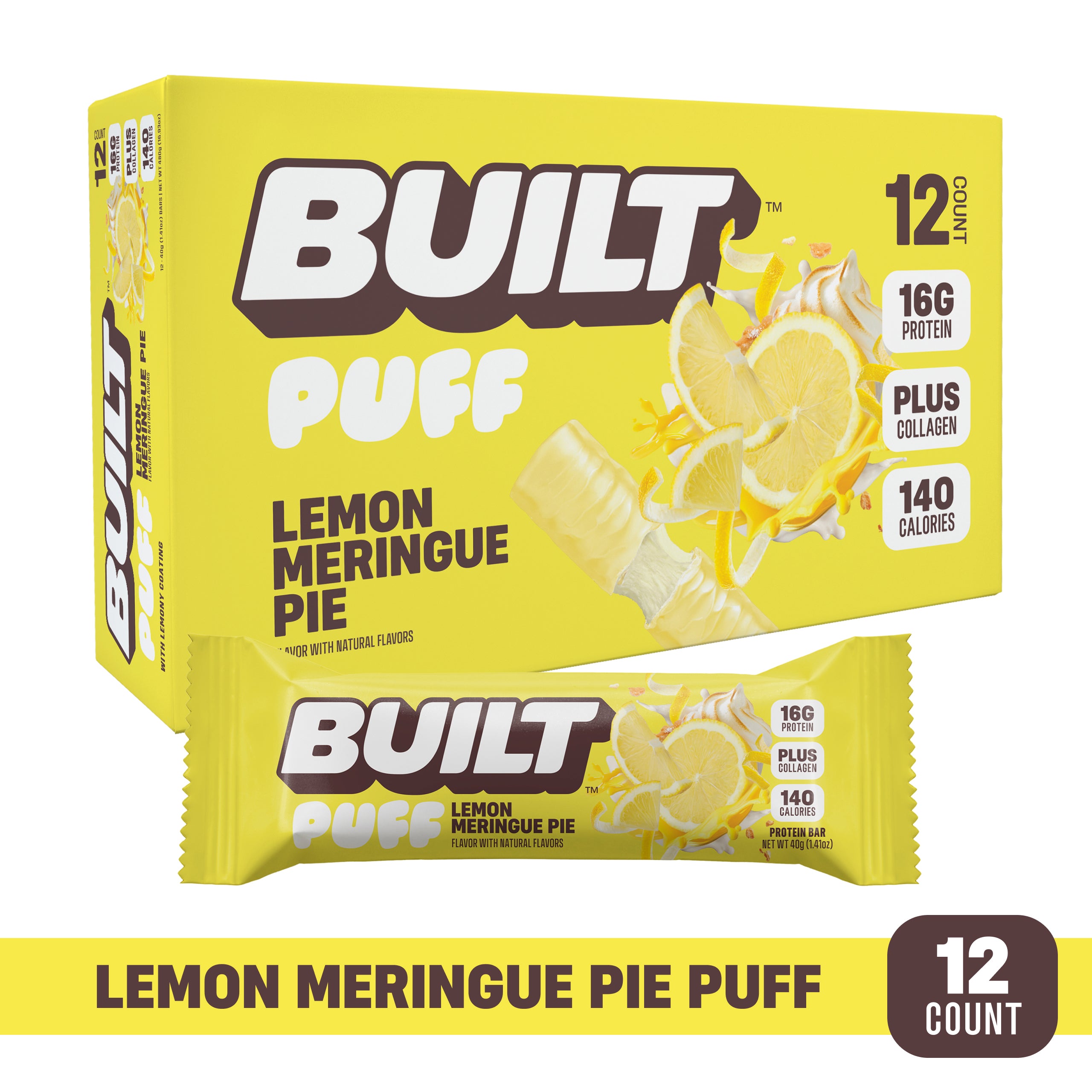 Lemon Meringue Pie Puff | 12 Ct. Box | BUILT