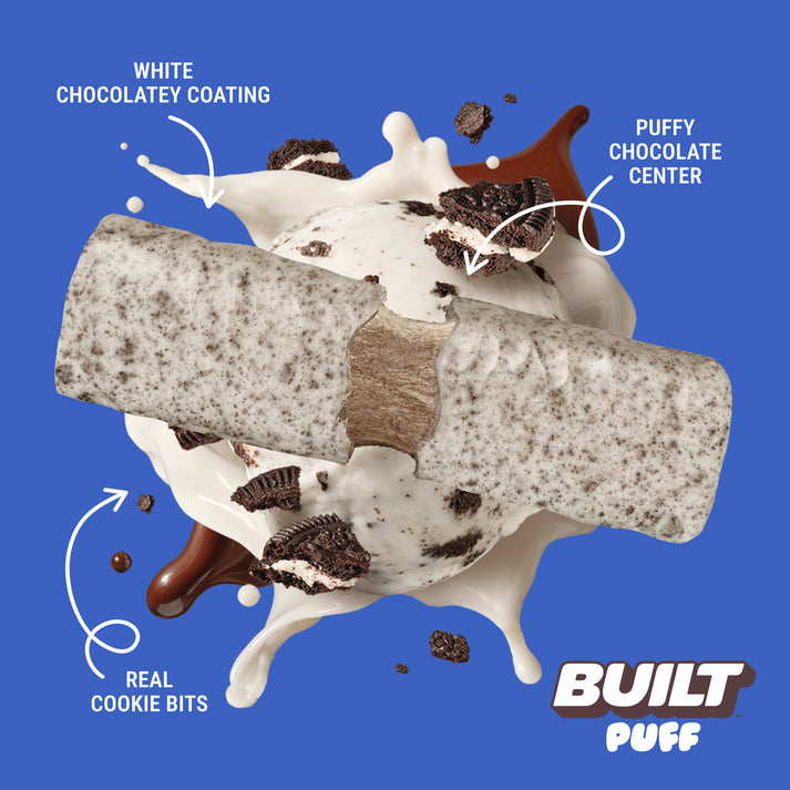 Cookies 'N Cream Puff | Cookies & Cream Protein Bar | BUILT