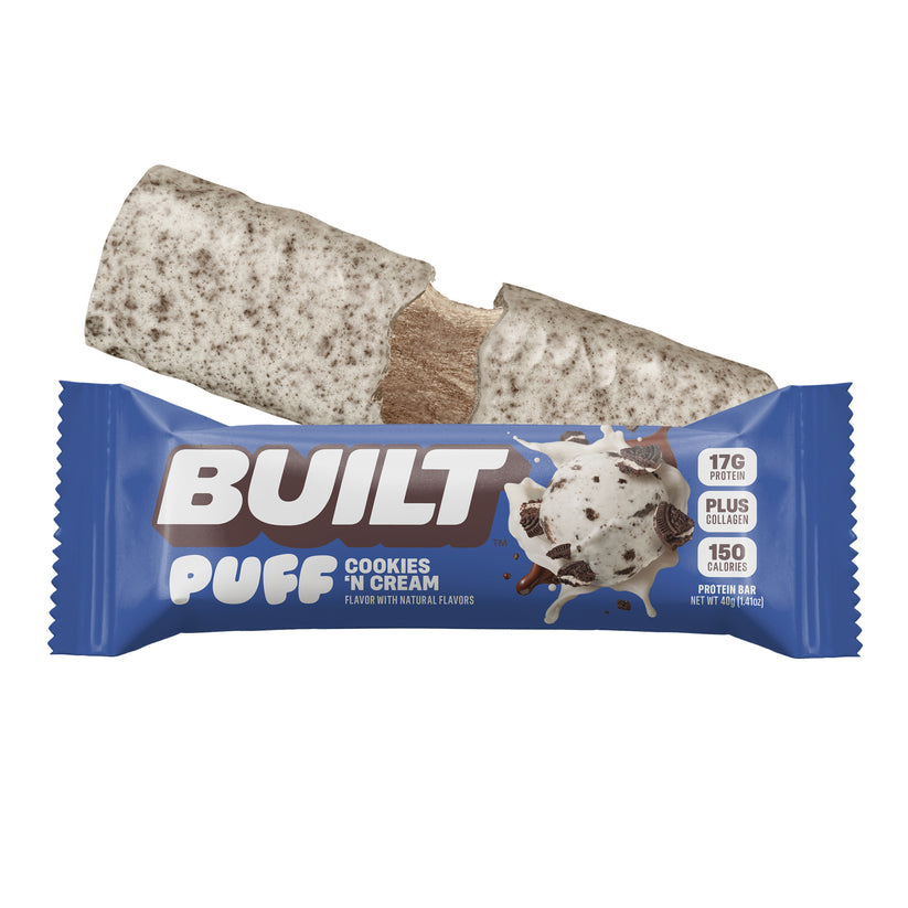 Cookies 'N Cream Puff | Cookies & Cream Protein Bar | BUILT
