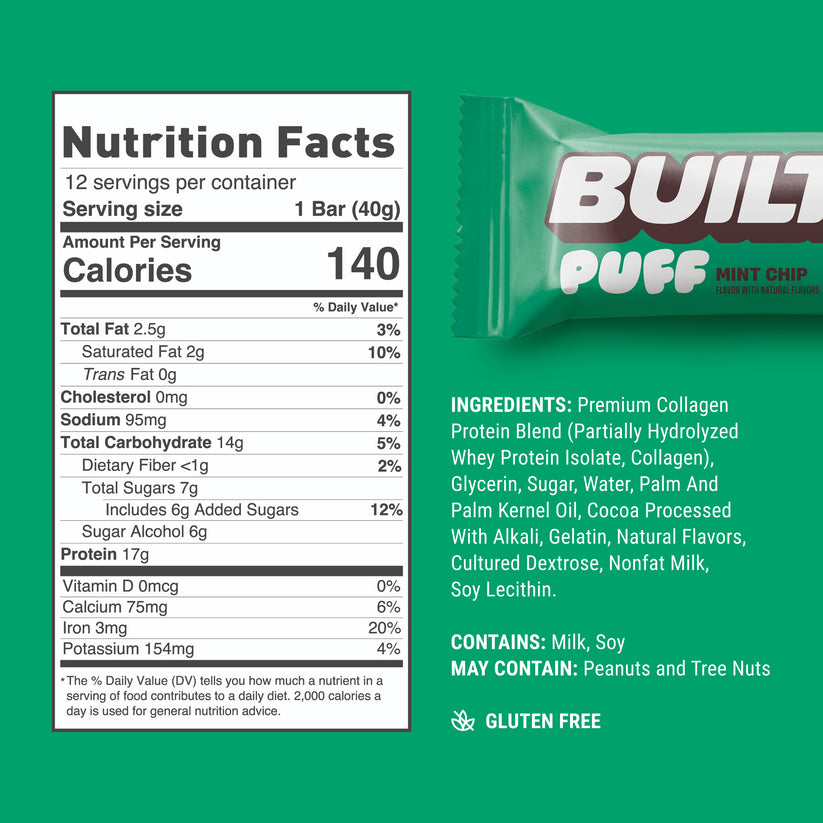 Mint Chip Protein Puff | Mint Chocolate Chip | BUILT